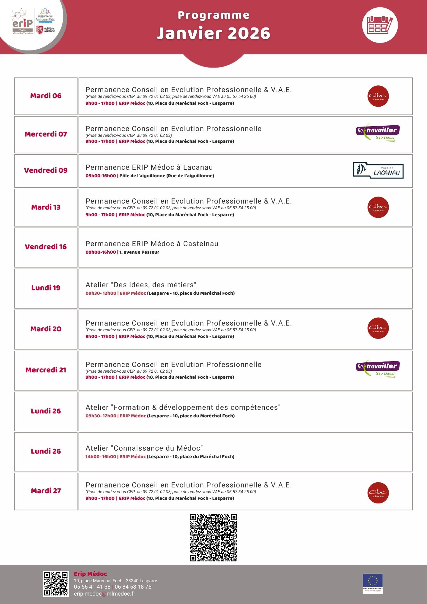 ERIP- Programme Janvier 2026 - Margaux Cantenac