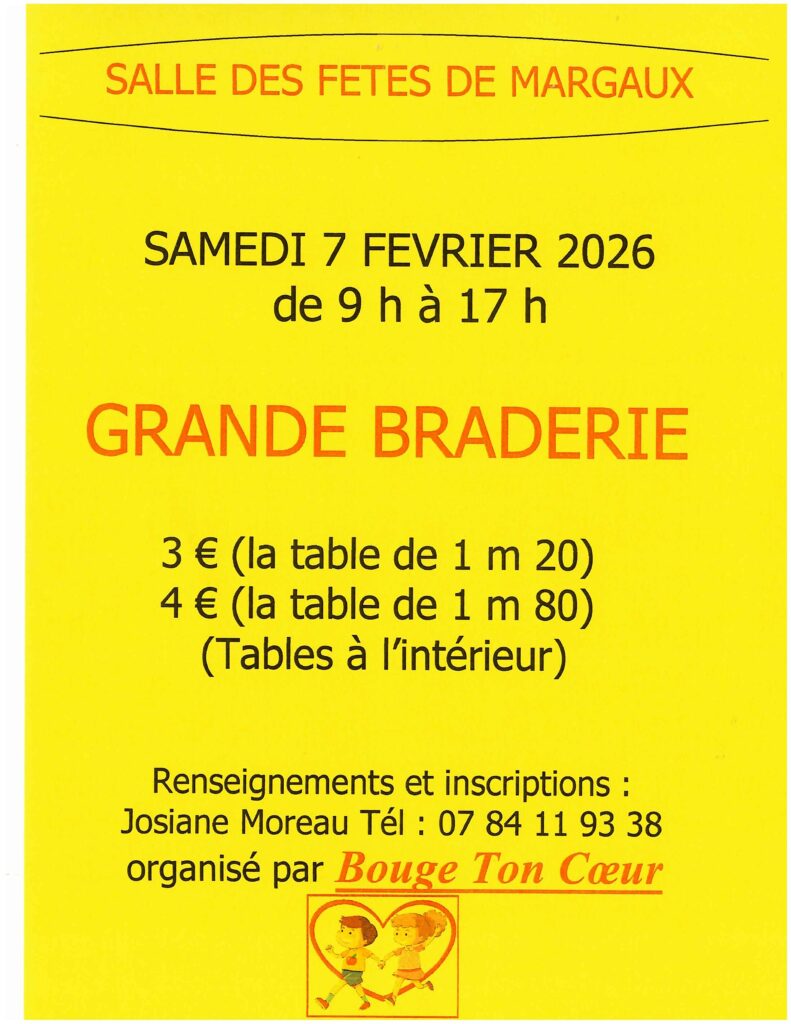Grande Braderie - Bouge ton Cœur 07/02/2026 - Margaux Cantenac